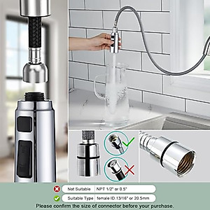 Fozite Pull Down Spray Head for Kitchen Faucet, Sink Aerator, 360° Twist Spray Attachment, 3-Function Spray Mode Design, Faucets Replacement Part for Kitchen Sink, Fits Most Standard Pull-Out Hose