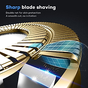 Replacement Head Shavers for Bald Men, 5 and 6 Heads Beard Hair Replacement Blade, Easy to Clean Electric Shaver Fit Your Face and Head Shave for Bald (Gold)