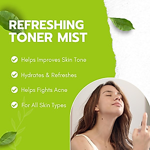 Hebepe Green Tea Matcha Facial Toner, Refreshing, and Soothing Face Toner, with Hyaluronic Acid, White Willow, Honeysuckle, Grapefruit Extract, Rosemary, 120ml
