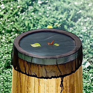 Mesh Cover for Rain Barrels - 2pcs 39in Rain Barrel Netting with Drawstring, Water Collection Buckets Tank Protector Screen for Preventing Fallen Leaves in Outdoor Garden Eaves