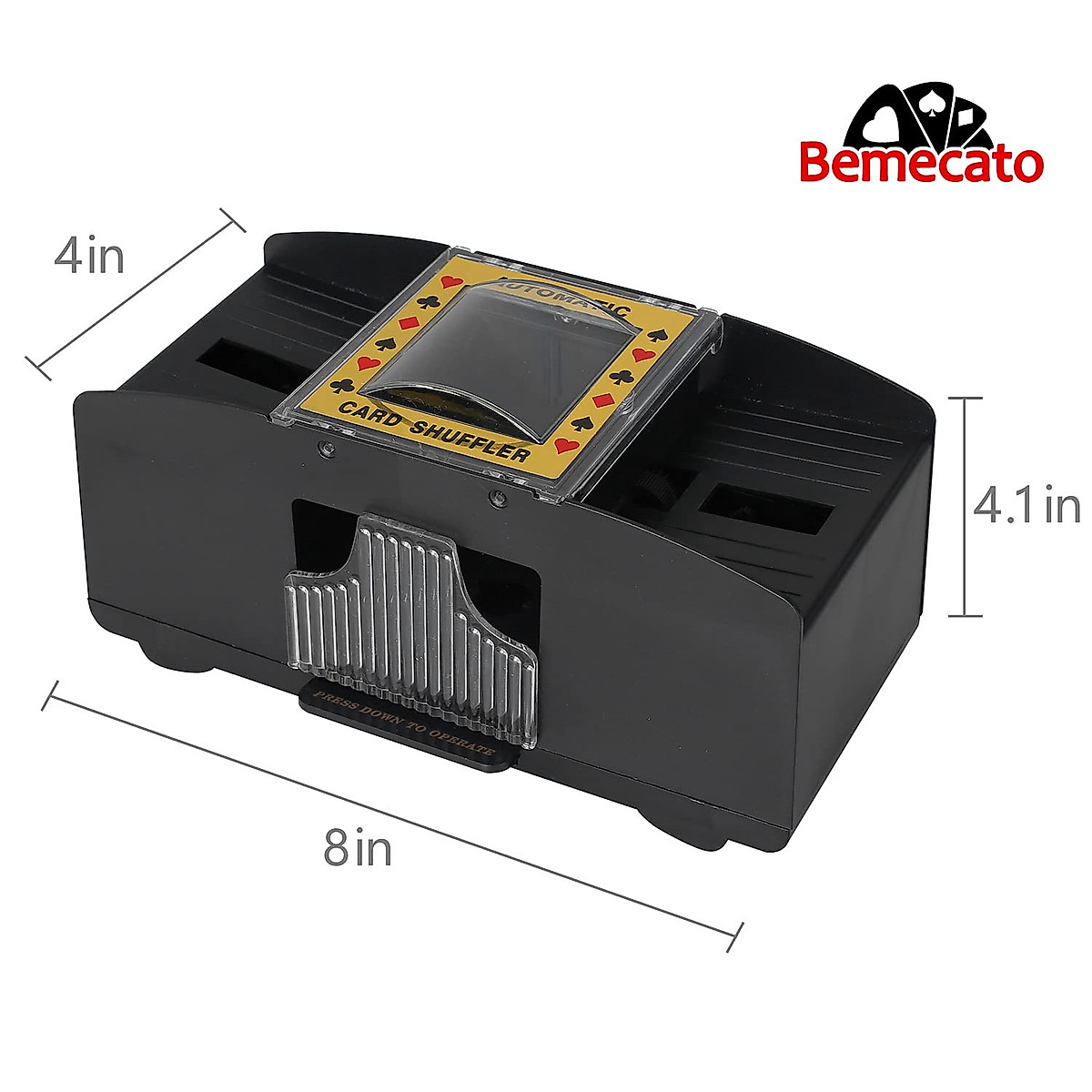 Bemecato Card Shuffler 1-2 Deck, Automatic Electric Playing Card Shuffler, Battery Operated Poker UNO Shuffling Machine, for Family Party Games