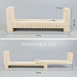 Sorandy Wood Bracelet Jig, Bracelet Braiding Tool, U Shape Paracord Bracelet Making Kit Hand Knitting Bracelet Jig with 2 Clamp for DIY Crafting, Clear Scale, Telescopic Adjustment