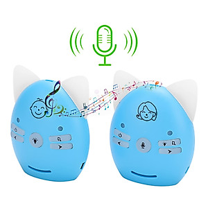Wene Baby Sound Monitor, Blue Audio Baby Monitor Night Light for Home for Baby Sleeping for Elderly Two Way Talk(American Standard (100-240V))