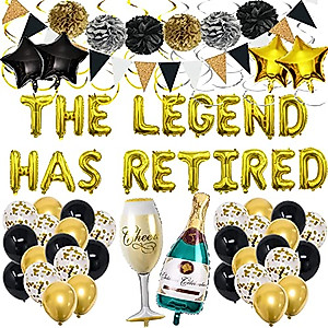 Retirement Party Decorations for Women Happy Retirement Decorations for Men Retirement Balloons The Legend Has Retired Balloons Retirement Banner Backdrop Supplies for Work Party Events, Gifts Favors