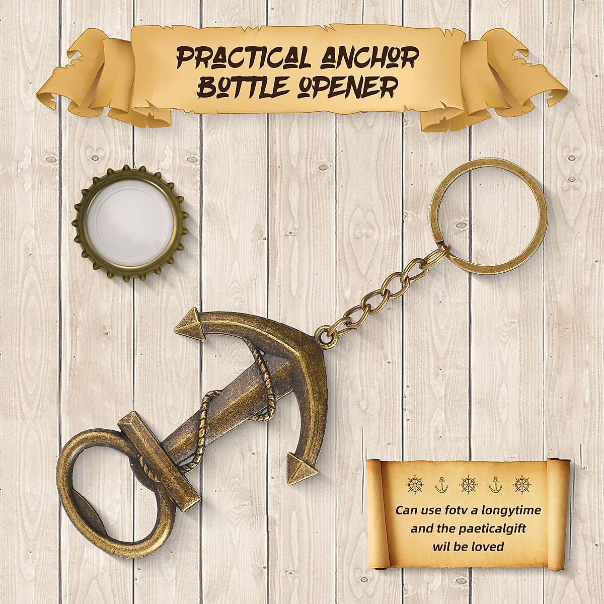 KaGrbves 50 Anchor Bottle Opener Keychain for Nautical Wedding Favors for Guests Bulk 50 or Baby Shower Gifts,Souvenirs for Guests