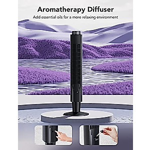 GoveeLife Smart Tower Fan 2023 Upgraded, 42 Inch WiFi Fan with Aromatherapy and Temp Sensor, Oscillating Fan with 8 Speeds 4 Modes up to 25ft/s, 24H Timer Fan Tower, 27dB Quiet Floor Fan for Bedroom