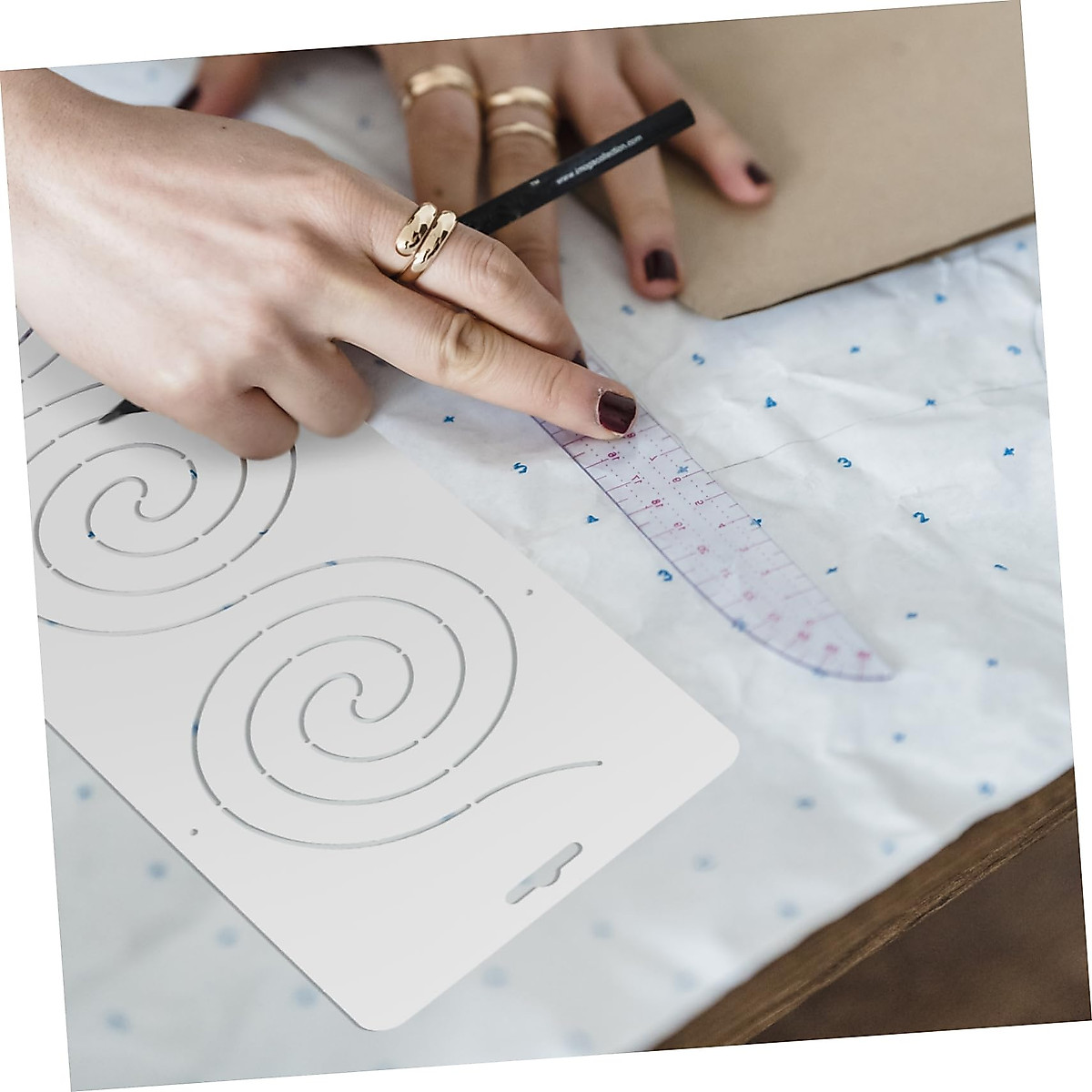 TEHAUX Quilting Stencils Grid Patchwork Quilting Tools Stencils for Quilting Patchwork Tool Quilting Quilting Stencil Ruler Sewing Template Ruler