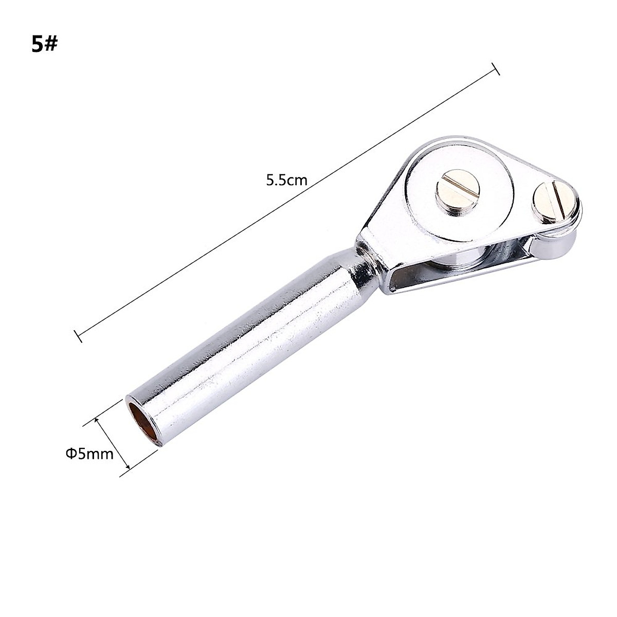 Keenso 5/6/7/8mm Fishing Rod Tip, Stainless Steel Roller Rod Tip Guide Fishing Trolling Tackle Accessory for Sea Boat Fishing Trolling(5#)