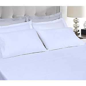 Threadmill 100% USA Supima Cotton Sheets, King Size, 1000 Thread Count, Luxury 4 Piece Set, Hotel Quality Sateen Weave White Bed Sheets with Elasticized Deep Pocket