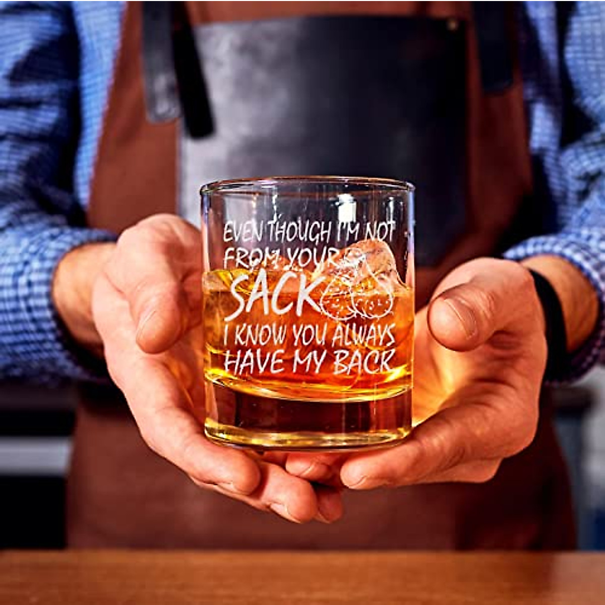 CARVELITA Even Though I'm Not From Your ??? Whiskey Glass - 11oz Old Fashion Bourbon Rocks Glass - Bonus Dad Gifts - Step Dad Gifts - Birthday Gifts For Stepdad - Stepdad Gifts - Sarcastic Gifts
