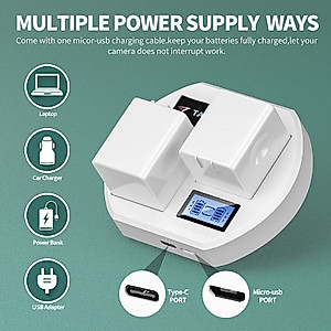Taken Rechargeable Battery for Arlo Pro and Arlo Pro 2 (NOT Compatible with Arlo Ultra 2, Arlo Pro 3), 2-Pack 2440mAh Batteries with LCD Dual Charger