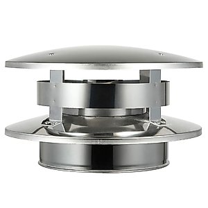 AllFuel HST Flat Top Rain Cap for 6" Diameter 304 Stainless Steel All Fuel Class-A Double Wall Insulated Chimney Pipe