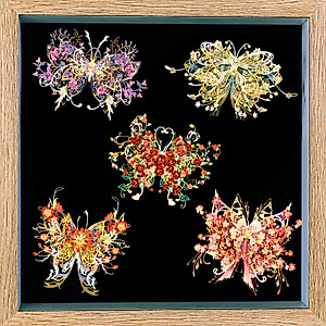 MU 3D Metal Puzzle Model Kits for Adult Flower and Butterfly D-Sunset, Assembled Metal Insects Puzzles for Beginner to Build, Birthday Xmas Gifts Brain Teaser DIY Set Home Decor