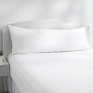 Amazon Basics 100% Cotton Hypoallergenic Pillow Protector Case Body, White, 55" L x 21" W