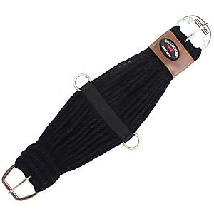 CHALLENGER Horse 32" Western 27 Strand Double Weave Black Mohair Roper Cinch 97RT07BK-32