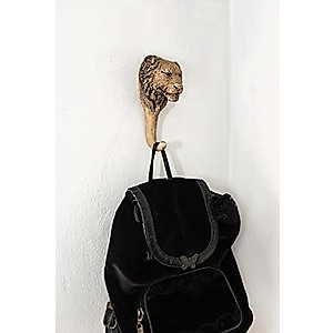 BestySuperStore Tiger Head Shaped Single Hook Hanger Rustic Animal Coat Hat Towel Key Holder Hooks Decorative for Wall (Tiger)