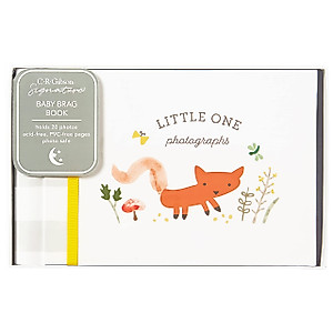 C.R. Gibson BP73-24546 Little One Woodland Small Gender Neutral Baby Brag Book Photo Album, 7.25" W x 4.5" L with 20 Pages, Multicolor