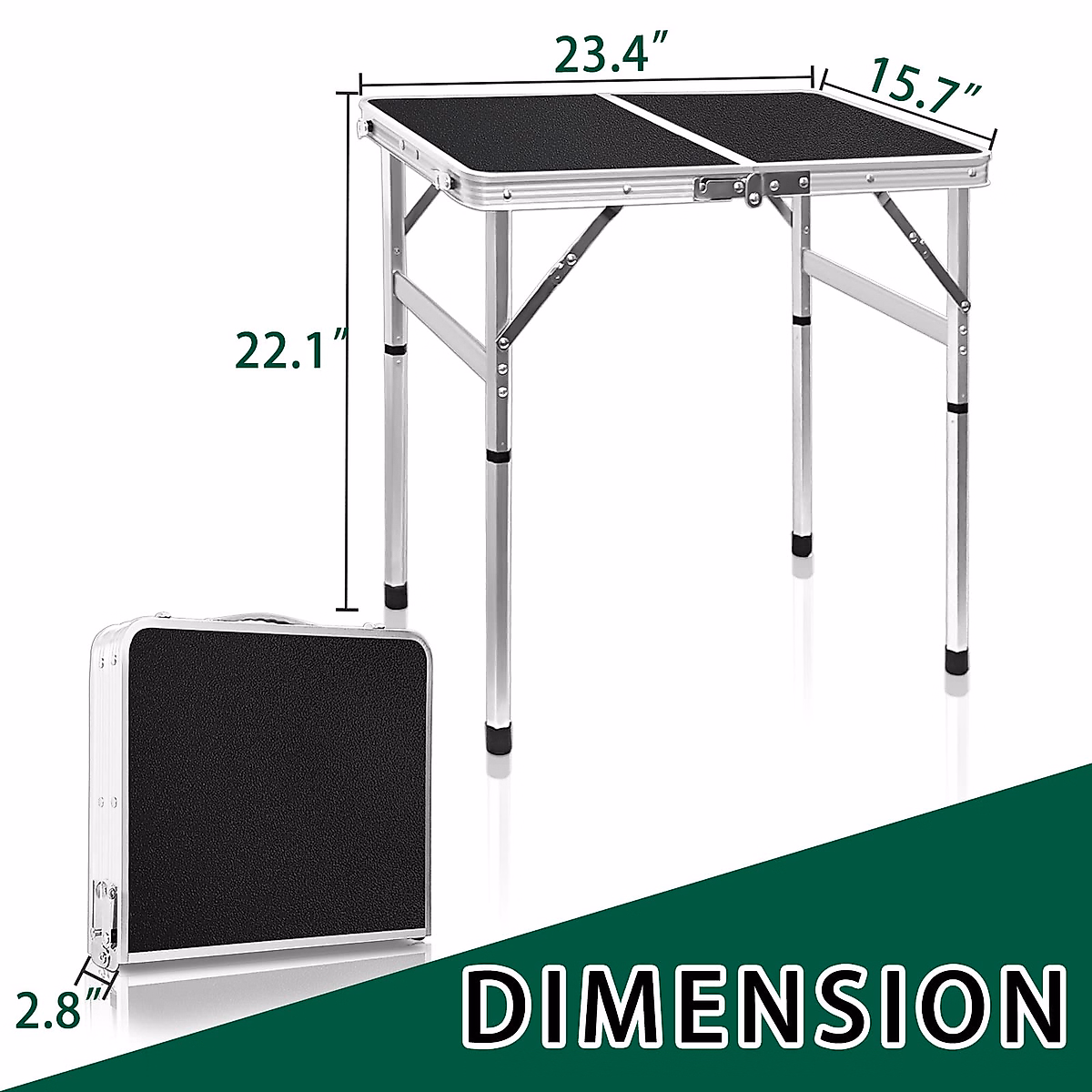 HQTrailTrekker Small Camping Table Lightweight Folding Table Height Adjustable Picnic Table Patio Table Easy Set Up Dinner Table Portable Outdoor Tables for Beach Hiking Fishing BBQ