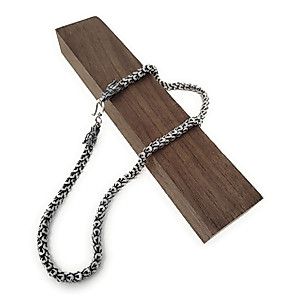 Sterling Silver Dragon Chain - Handmade Vintage 925 Necklace (18, 5.5mm)