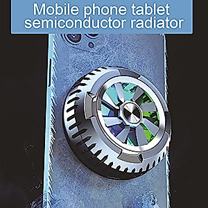 OCUhome Phone Cooler, Semi-Conductor Phone Radiator, Gamepad Cooling Fan Mute Operation Adjustable ABS Magnetic Phone Cooler for Gaming Phone Black