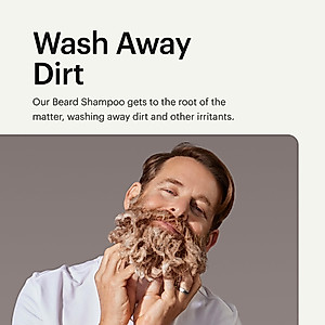 MANSCAPED® UltraPremium Beard Shampoo, Hydrating Cleanser with Eucalyptus, Rosemary, Lavender Essential Oils, Moisturizing Beard Wash for Hair and Skin (4 oz)