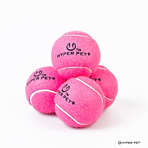 Hyper Pet MINI Tennis Balls for Dogs (Pet Safe Dog Ball Dog Tennis Balls for Exercise & Training) Dog Ball Interactive Dog Toys work with Hyper Pet K9 Kannon MINI Dog Ball Launcher - 4 Pack MINI Pink
