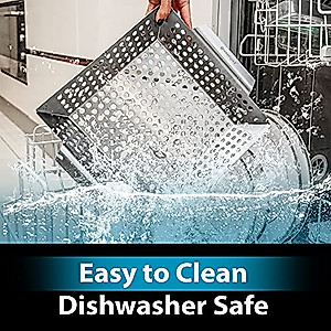 Homeflowz Heavy Duty Grill Basket – Large Vegetable Grill Basket for more Veggies - Stainless Steel Grilling Basket - Grill Baskets for Outdoor Grill -Perfect BBQ Basket for All Grills and Vegetable