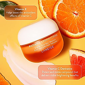 LANEIGE Radian-C Cream: Hydrate, Visibly Brighten & Reduce Look of Dark Spots with Vitamin C EAE & Vitamin E, 1.0 fl. oz.
