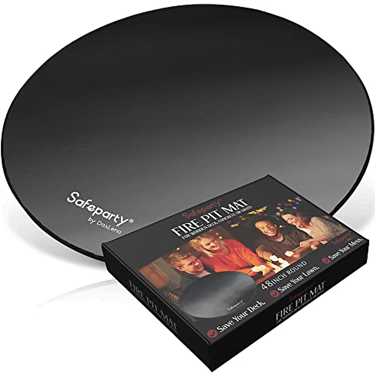 Safeparty Fireproof Mat for Deck Protection – (48” Large) Heat Resistant Mat, BBQ Mat for Under Grill, Grill Mats for Outdoor Grill Deck Protector