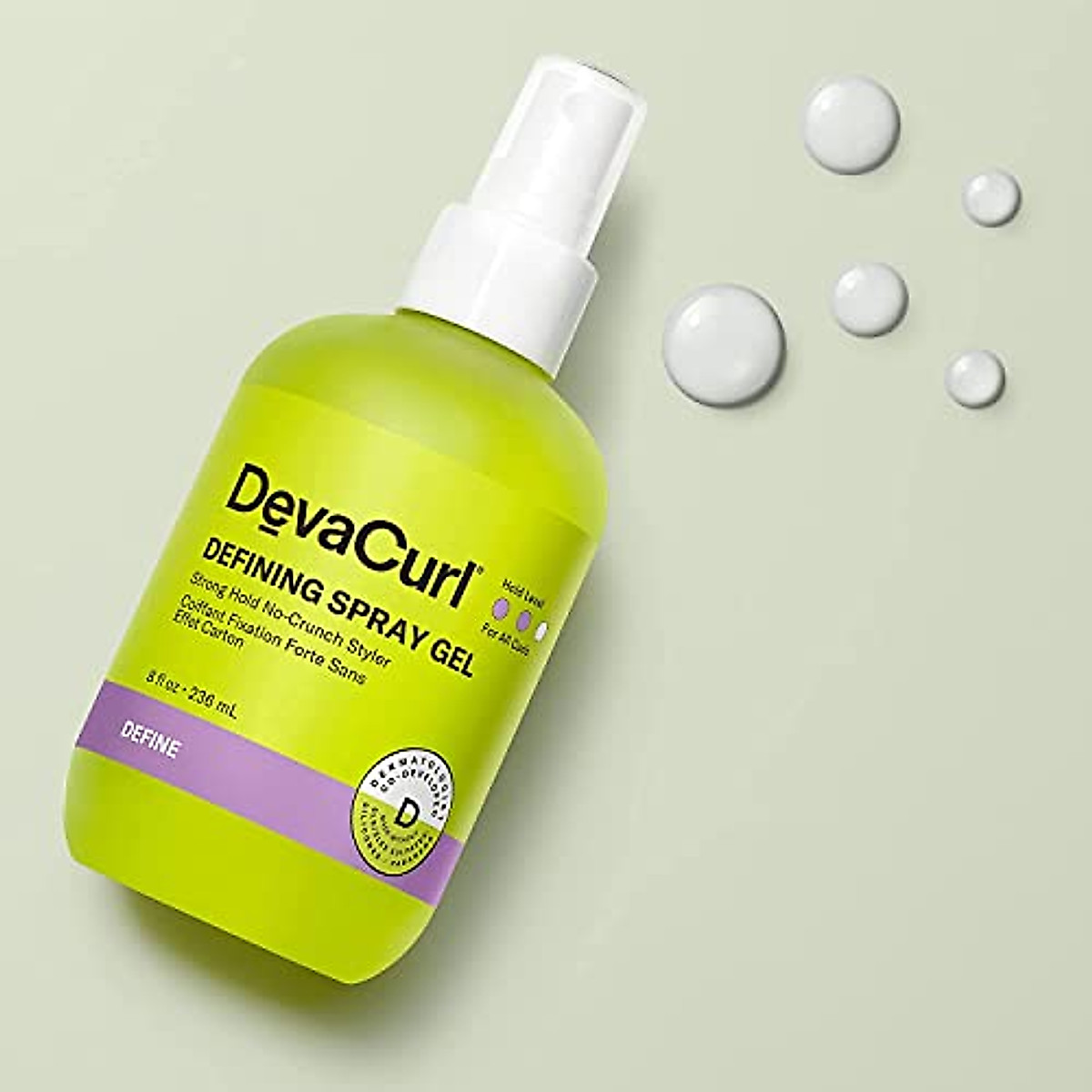 DevaCurl Defining Spray Gel Strong Hold No-Crunch Styler, Bright Breeze, 8 Fl Oz (Pack of 1)
