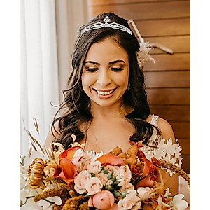 Wecoe Silver Crown for Women Birthday Girls Rhinestone Tiaras and Crowns Princess Queen Fairy Crown Halloween Costume Hair Accessories Happy Birthday Decorations Mothers Day Gifts