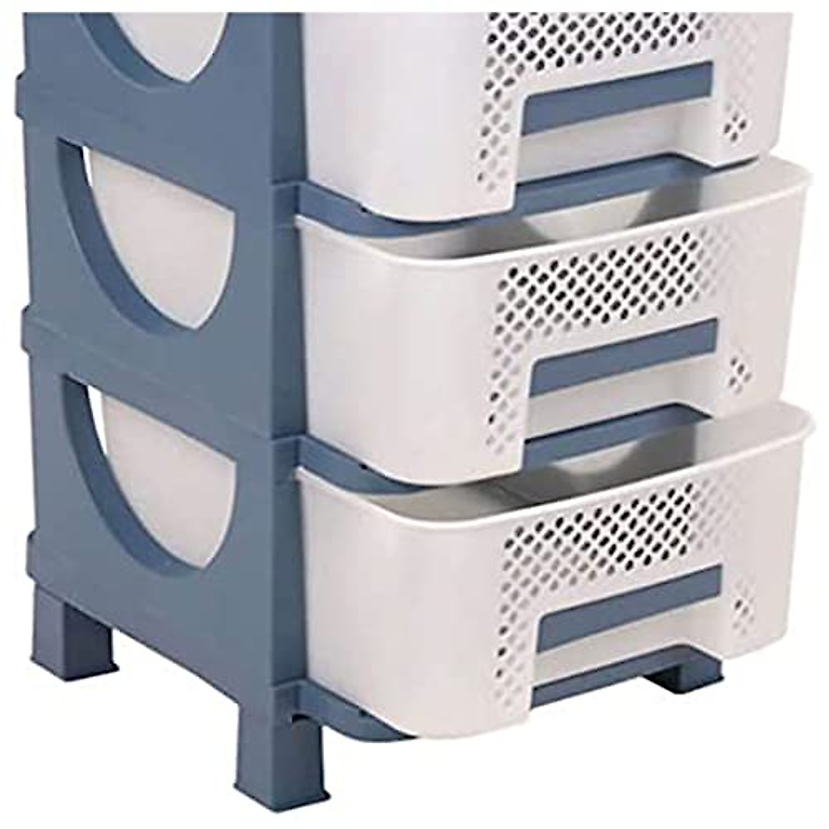 Homeplast Venus 30 Inch Tall Plastic 4 Drawer Home Storage Indoor/Outdoor Organizer Shelf Unit with Perforated Ventilated Drawers, Blue