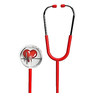 Perfect For Doctors and Nurses, Red Stethoscope, Heart on Diaphragm