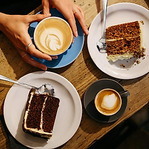 SIKEMAY Milk Frothing Pitcher Jug - 12oz/350ML Stainless Steel Coffee Tools Cup - Suitable for Espresso, Latte Art and Frothing Milk, Attached Dessert Coffee Spoons