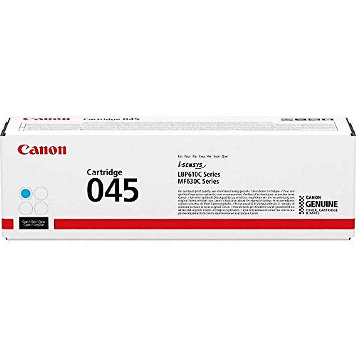 Canon 045 High Capacity Black Cartridge with Standard Capacity Cyan, Magenta and Yellow Cartridge Set LBP610 and Color imageCLASS MF630C Printers