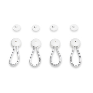 Stayput 5" White Shock Cord & Fastener, 10 Pack - Cord Length is 5" End to End w/Out Loop