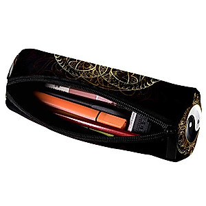 Symbol Yin Yang Pattern Pencil Bag Pen Case Stationary Case Pencil Pouch Desk Organizer Makeup Cosmetic Bag for School Office