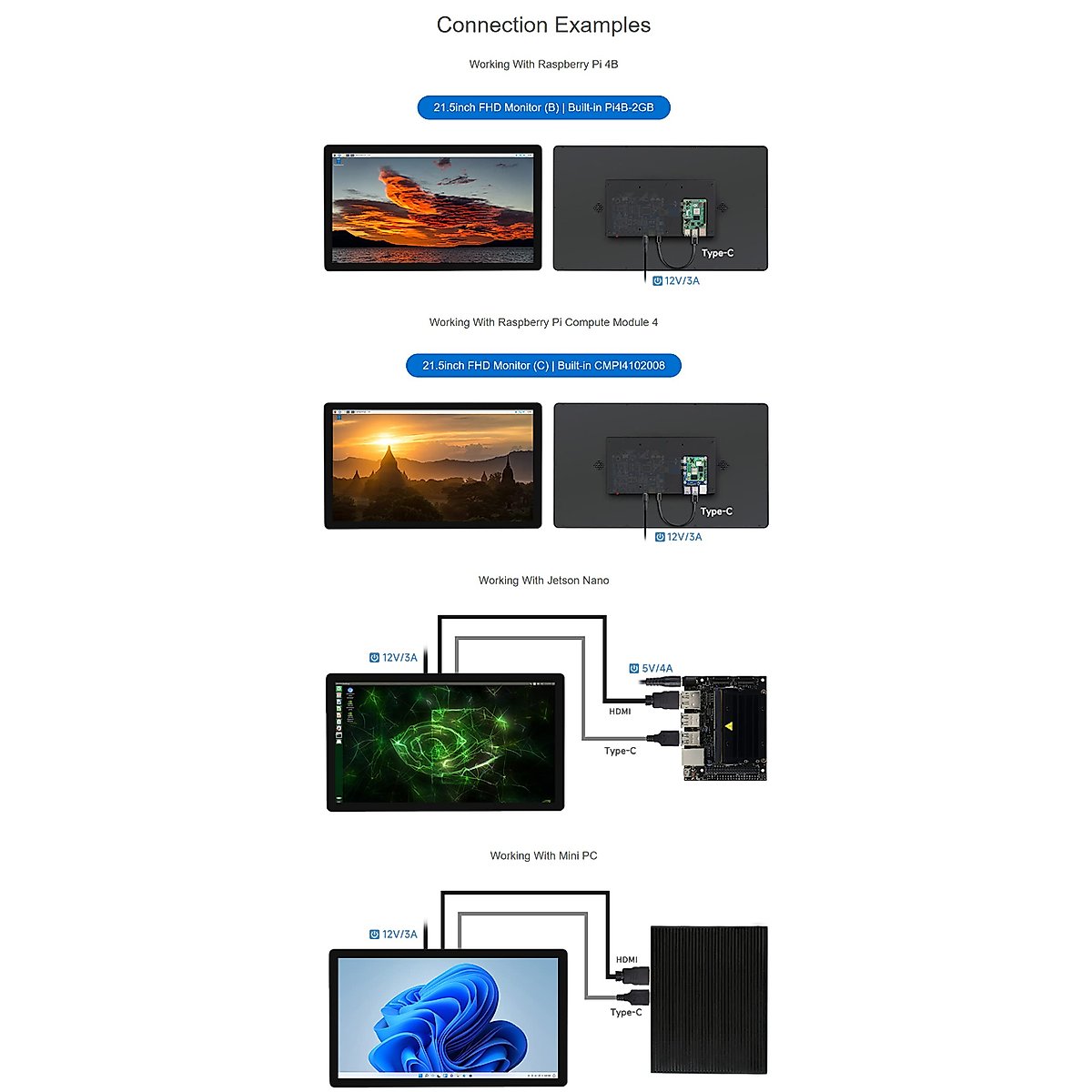 XYGStudy 21.5inch Capacitive HDMI Touch Monitor with 1080×1920 Full HD Screen Panel Hi-Fi Speaker 10-Point Touch Monitor Supports Raspberry Pi Jetson Nano PC (21.5inch FHD Monitor)