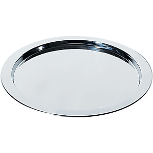 Alessi Engr. Round Tray with Graphic, Silver