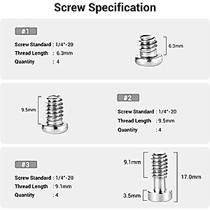 SMALLRIG Allen Wrench Screw 1/4" Screws Accessories Tool (12pcs/Pack) - 1713