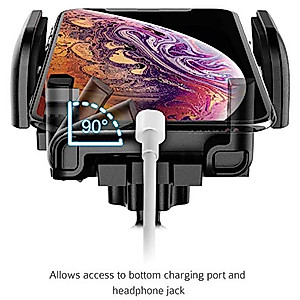 Pokanic Car Cell Phone CD Slot Mount Adjustable 360 Rotation Stand Holder Three-Side Grips Design One Touch Clamp Compatible with iPhone Galaxy Note Pixel Universal (CD Slot Mount)