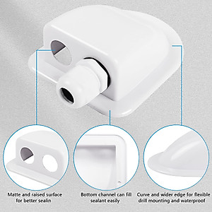 PNGKNYOCN ABS Solar Double Cable Entry Gland IP68 Waterproof,Cable with Maximum Outer Diameter of 8mm is Allowed to Pass Through,for Solar Project on Rv, Campervan, Boat (White)