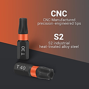 GURADESIGN 24-Piece Torx Bit Set, T5 - T40 Tamper Resistant Star Bits Set,Security Torx Bit Set, S2 Steel