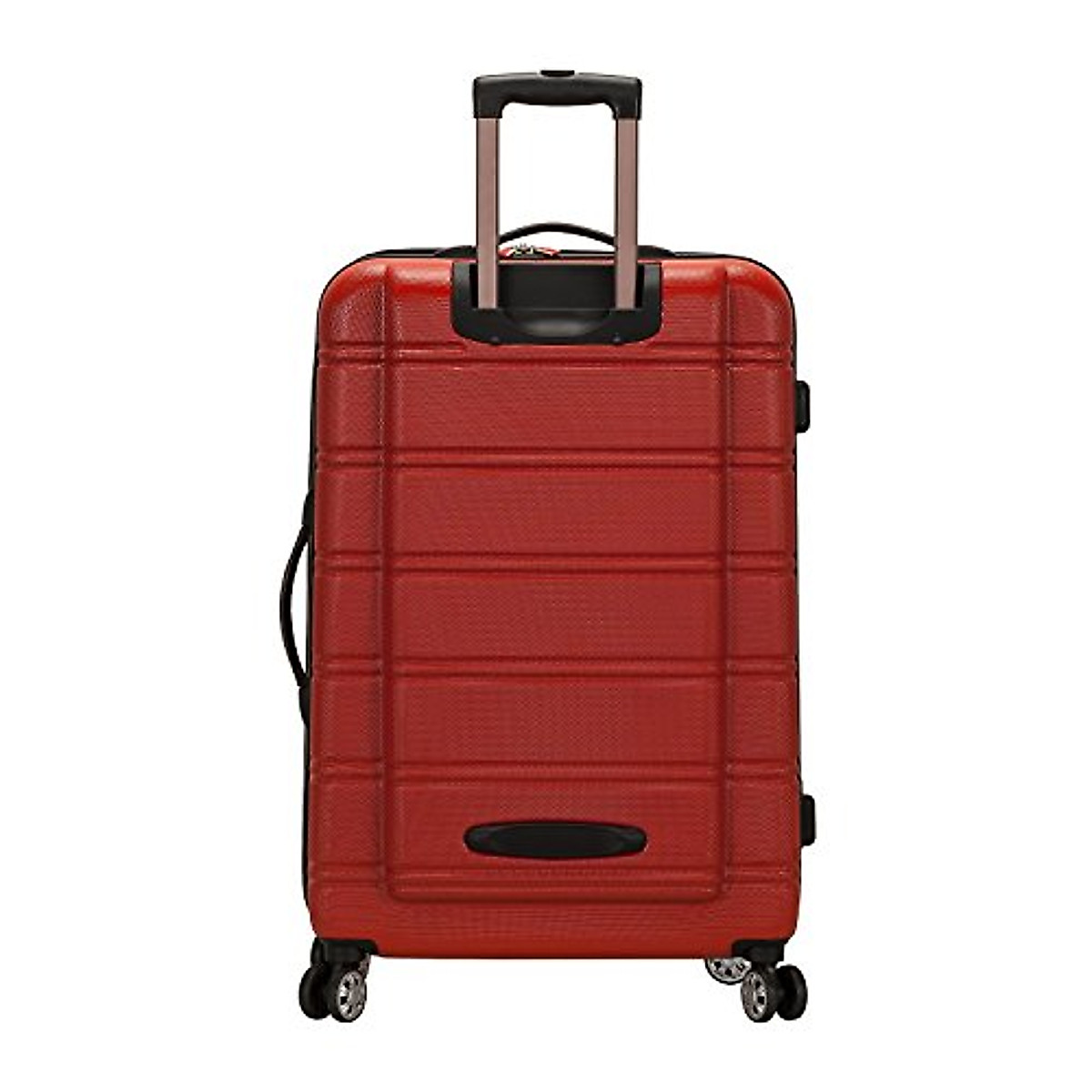 Rockland Melbourne Hardside Expandable Luggage with Spinner Wheels, RED, Checked Large 28"