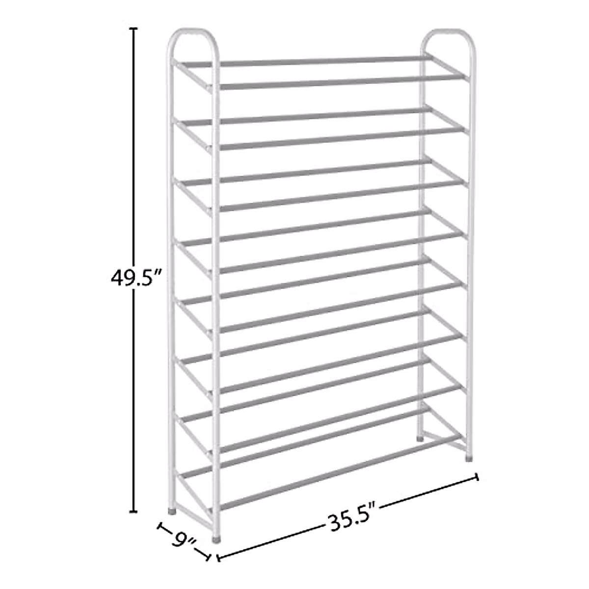 Whitmor 8 Tier Shoe Tower - 40 Pair - With Non-Slip Racks