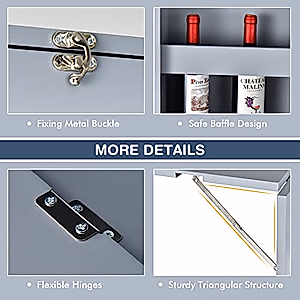 IFANNY Folding Wall Desk, Wall Mounted Fold Out Desk with Storage Shelves & Hooks, Hideaway Desk Wall Mount with Chalkboard, Floating Corner Desk for Small Spaces (Gray)