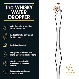 Glass Whiskey Water Dropper with a Glass Angel Top,Made in Scotland - Water Pipette for Scotch, Whiskey, Bourbon Gift, Whiskey Bar Accessory by Angels Share Glass