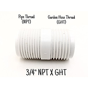 Van Enterprises Rain Barrel Spigot Kit - 3/4" PVC Full Port Ball Valve with Bulkhead Fitting +Hose Adapter