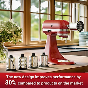 Stainless Steel Slicer Shredder Attachment for KitchenAid Mixers, Cheese Grater Attachment For Kitchenaid, Vegetable Slicer Attachment for Kitchenaid, GVODE Food Processor Attachment