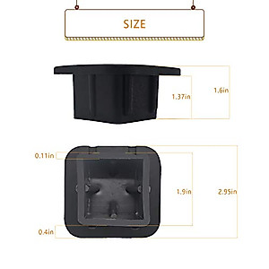 2 Inch Trailer Hitch Cover Black Rubber Tow Receiver Tube Plug Cap Fits for Any 2" x 2" Square Receiver Tube Fits for Class 3 4 5 to-yota F-ord GMC Chevy Je-ep Le-xus Mer-cedes by Sikawai